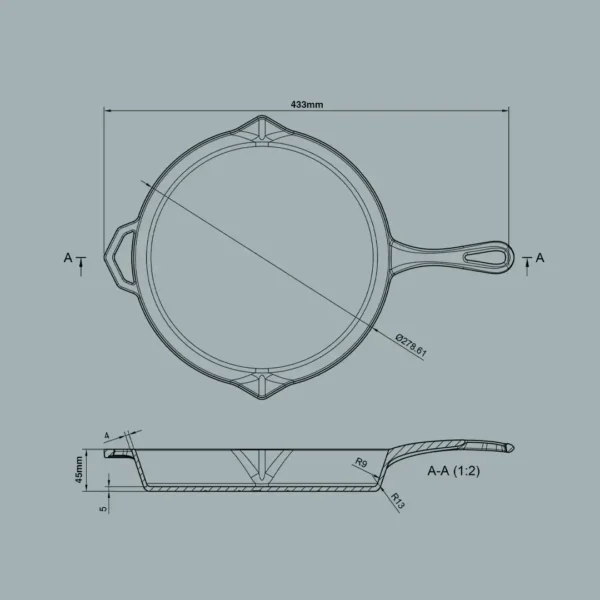 28cm Seasoned Cast Iron Legacy Pan | AGA Australia